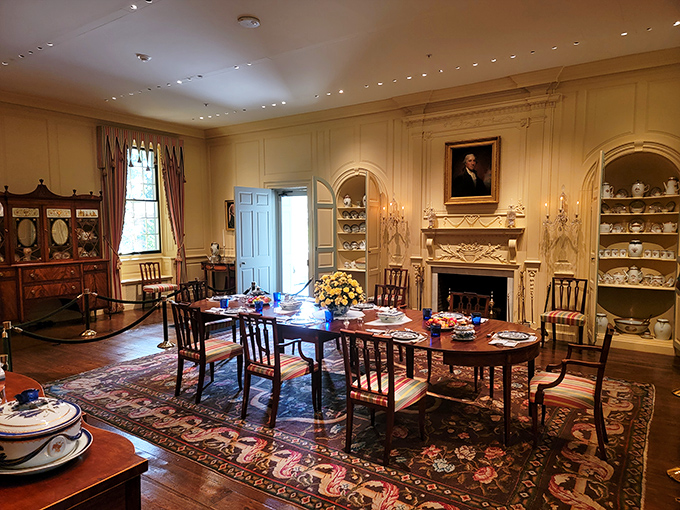 Formal dining where every piece of china probably has a more impressive pedigree than you do.