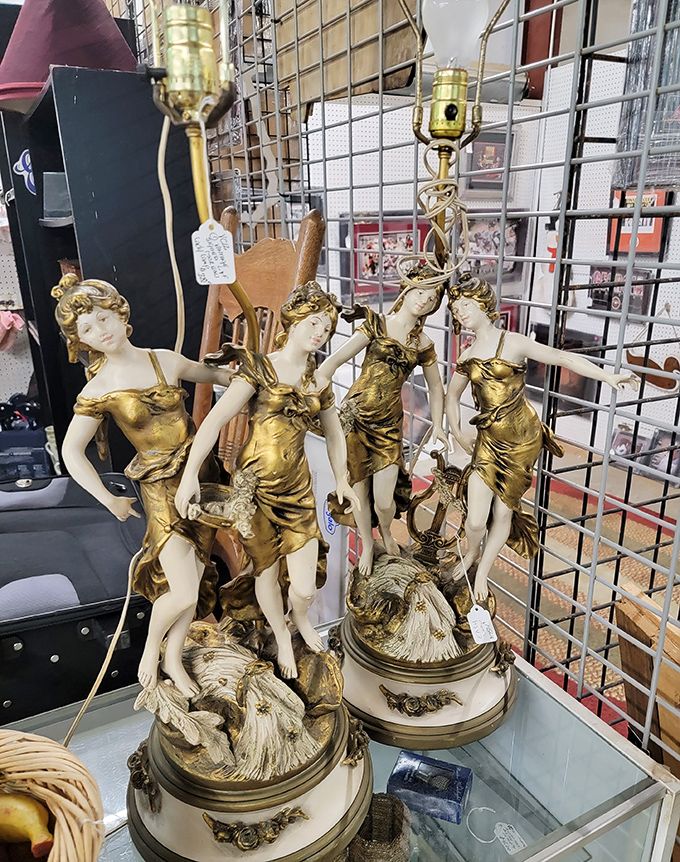 These golden figurine lamps aren't just illuminating spaces &ndash; they're conversation pieces that dance between kitsch and classical elegance.