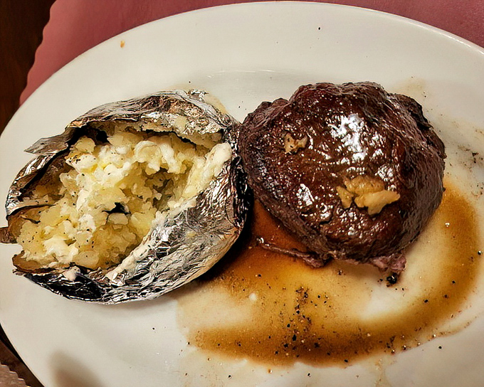 This filet and baked potato duo isn't just dinner&mdash;it's therapy after a long week. Meat sweats never felt so justified.