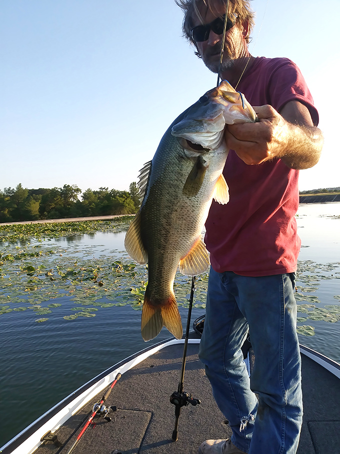 "I caught dinner!" The Guadalupe River delivers bass that make even the most outlandish fishing stories seem plausible.