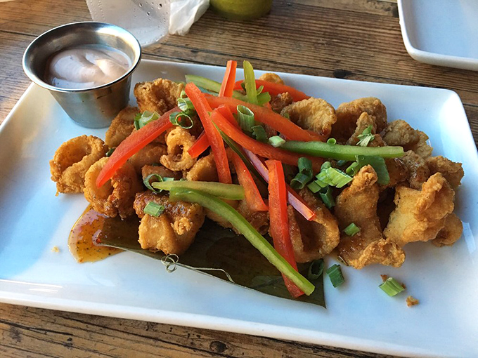 Fried calamari rings that could make even the most devoted landlubber fall for seafood's charms.