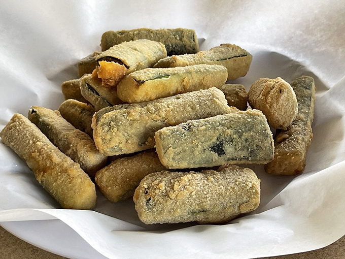 Crispy zucchini sticks with that perfect golden coating&mdash;proof that vegetables can be just as indulgent as anything else on the menu.