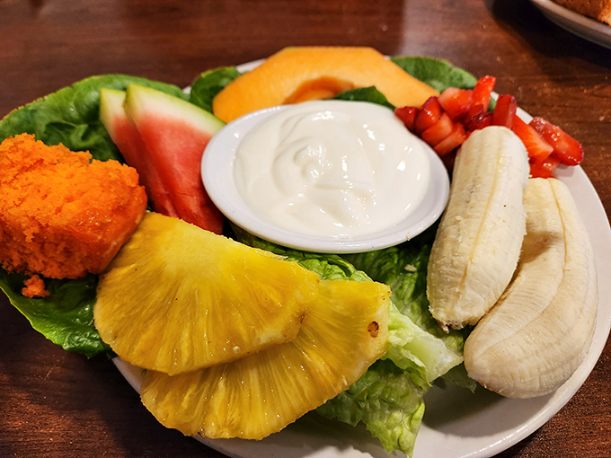 A fruit plate that proves healthy eating doesn't have to be punishment&mdash;it can be a colorful celebration on a bed of crisp lettuce.