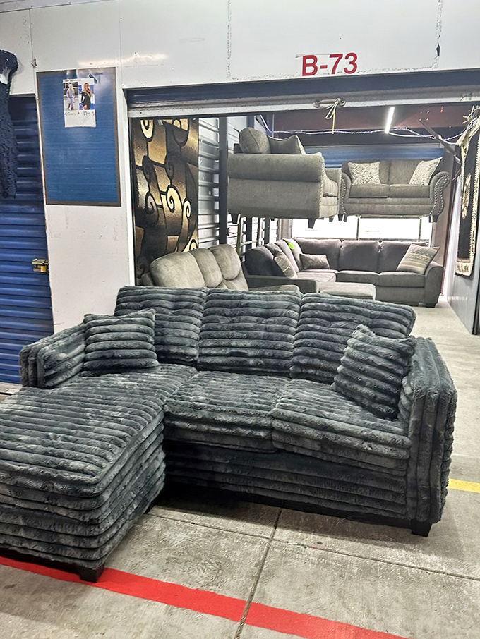 Sofa showroom that whispers, "Come, sit, imagine this in your living room," while your wallet quietly sighs with relief.