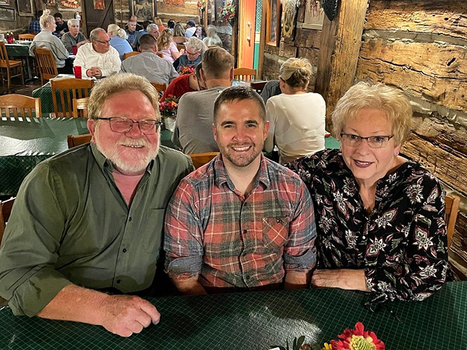 The real magic of The Log Inn isn't just on your plate&mdash;it's the connections made around the table. Three generations of smiles say it all.