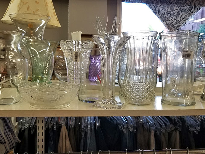 Crystal and glass treasures catch the light and imagination. These vessels once toasted special occasions and are ready to celebrate again in new homes.