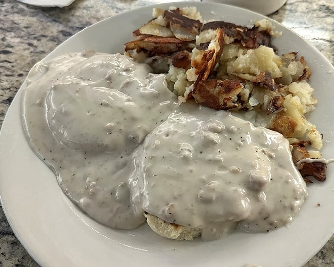 Cream chipped beef on biscuits&mdash;what locals revere and military veterans recall by a colorful nickname not suitable for polite company.