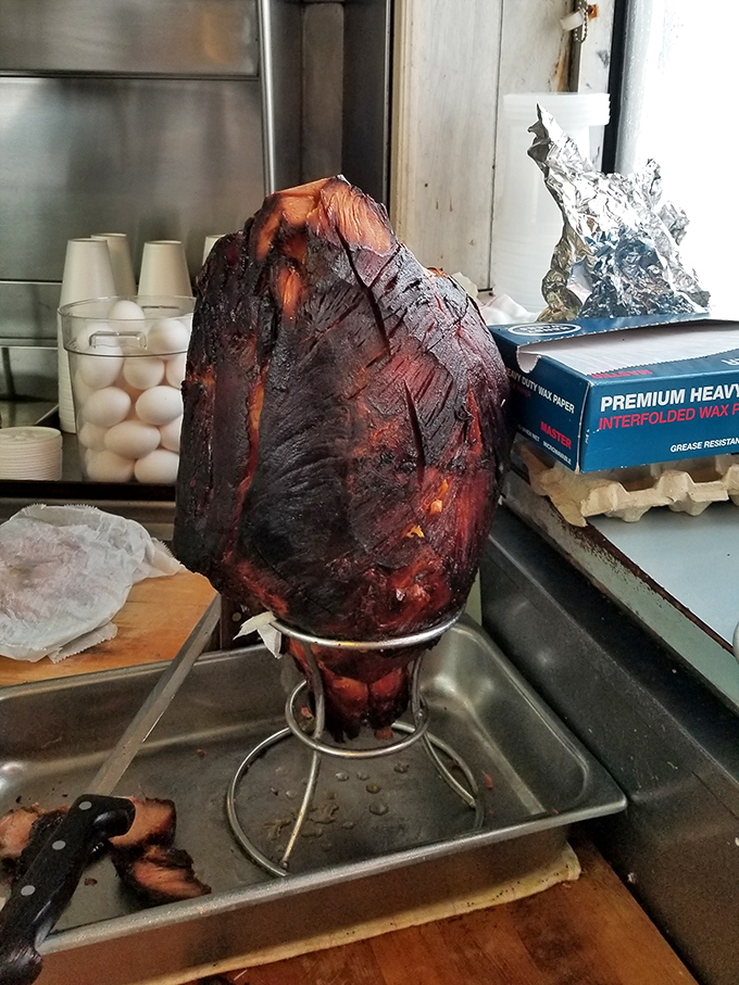 The star of the show in its natural habitat &ndash; a gloriously glazed ham that's been perfected over decades, not Instagram trends.