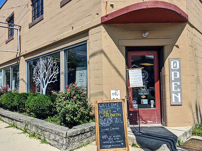 Honey & Abernathy's chalkboard welcome feels like that friend who always has something clever to say when you drop by unexpectedly.
