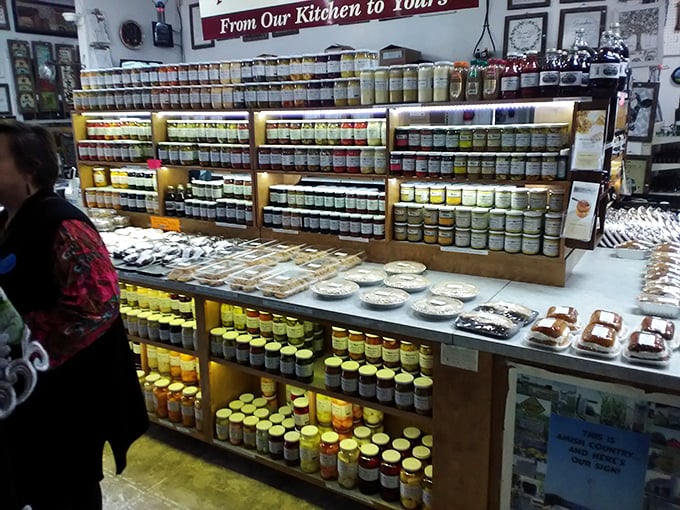 A wonderland of preserved goodness where every jar tells a story of harvest, tradition, and the patient art of putting summer in a bottle.