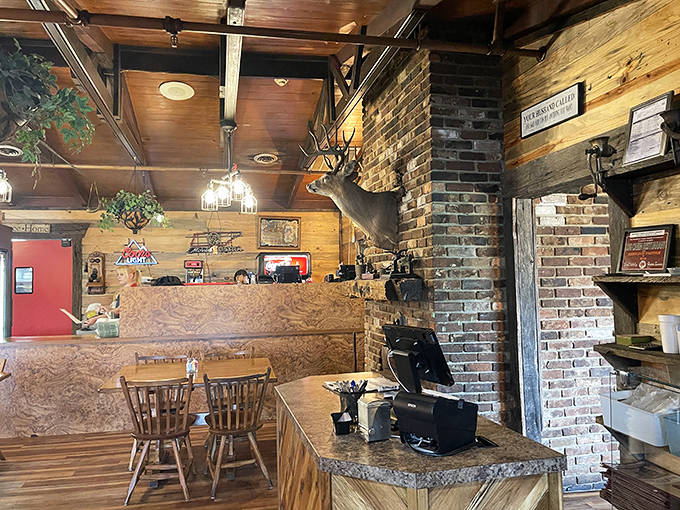 Where mounted deer heads and brick fireplaces create the ultimate "welcome home" vibe. This isn't interior design&mdash;it's a warm Tennessee hug in restaurant form.