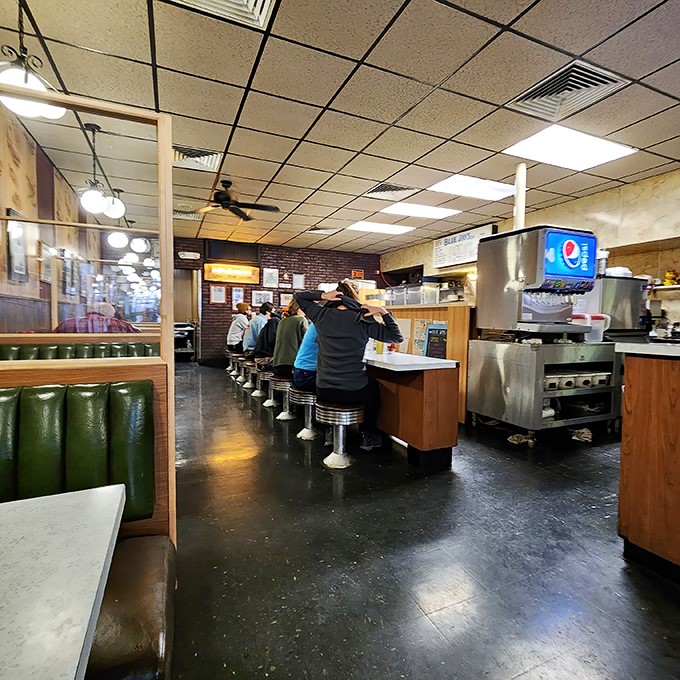 The counter and booth seating arrangement hasn't changed in decades because perfection doesn't need updating. Why fix what isn't broken?