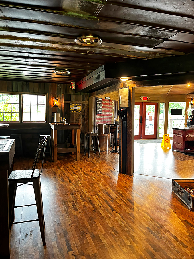 The warm wooden interior feels like the living room of that friend who always feeds you too well and sends you home happier than when you arrived.