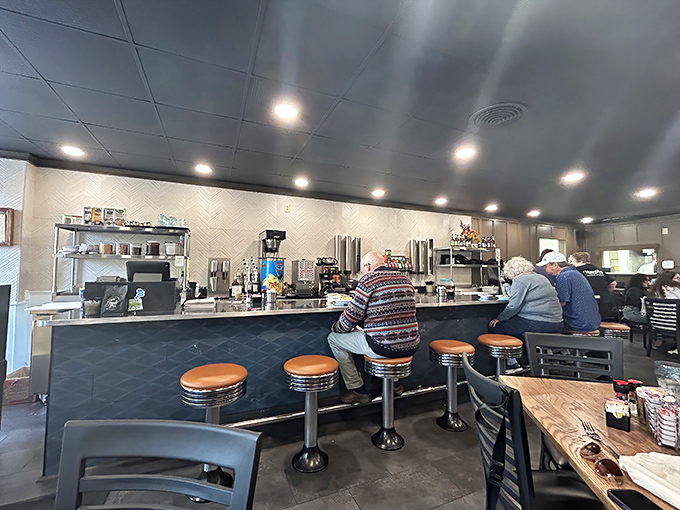 The counter beckons with its row of inviting stools&mdash;democracy in dining where everyone gets equal access to coffee refills and friendly banter.