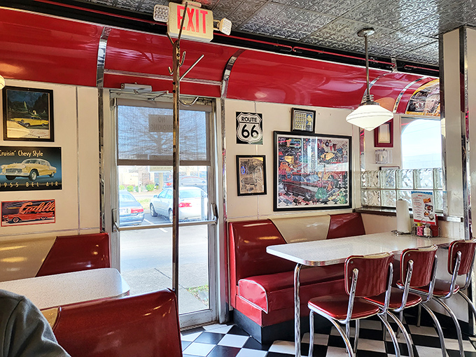 Classic Americana on display&mdash;Route 66 signs, cherry-red booths, and the promise that sliding into these seats means sliding into a simpler time.