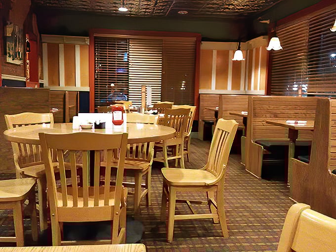 Evening at Broadway Diner transforms the space into a cozy retreat. Those wooden booths have heard decades of stories and held countless elbows.