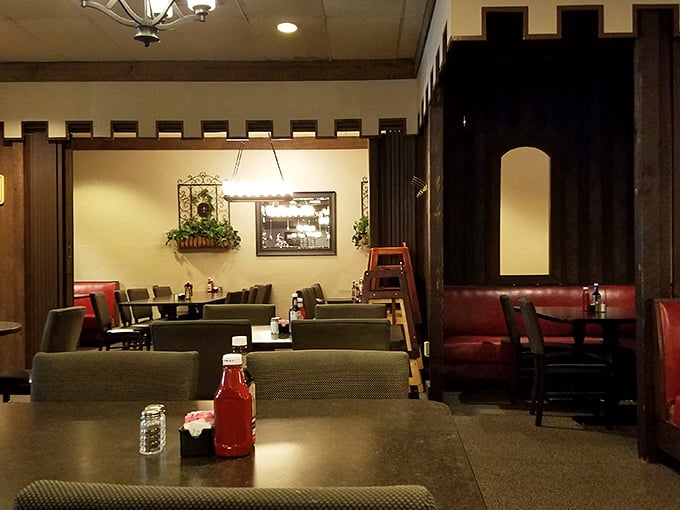 Red vinyl booths and castle-like architectural details create dining spaces that feel both communal and intimate&mdash;the perfect backdrop for serious eating.