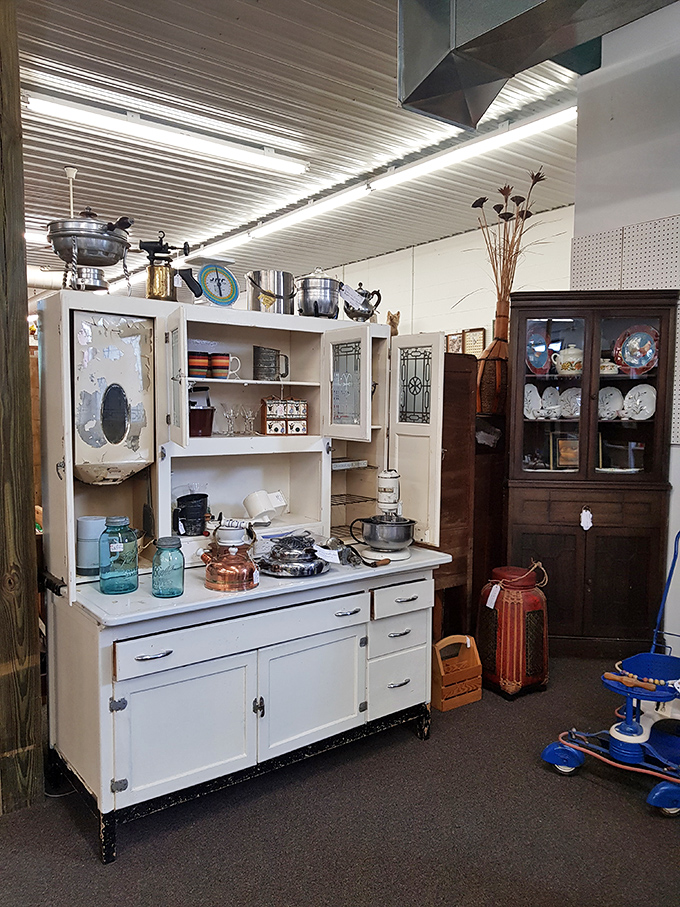 That Hoosier cabinet isn't just furniture&mdash;it's a portal to grandma's kitchen, complete with the promise of cookies and life advice dispensed in equal measure.