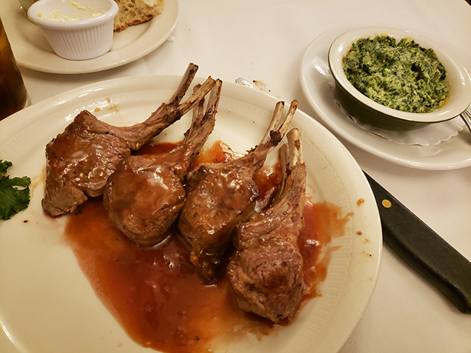 Lamb chops lined up like delicious soldiers, ready to march straight into your heart (and arteries) with glorious purpose.