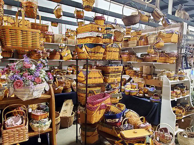 Longaberger basket heaven! These handwoven treasures represent American craftsmanship at its finest—functional art for everyday use.