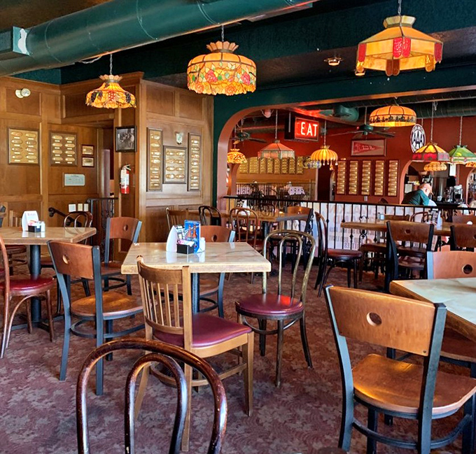 Where tiffany lamps cast a glow on decades of dining memories. The warm ambiance at Tony Packo's feels like coming home, even on your first visit.