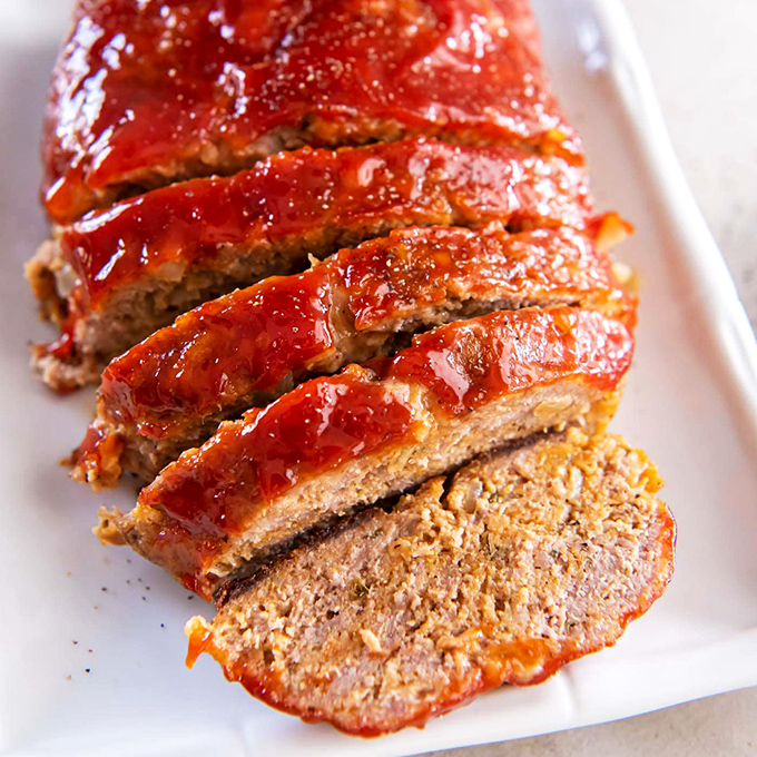 Grandma would approve of this meatloaf&mdash;glistening with tangy glaze and sliced thick enough to remind you that portion control is tomorrow's problem.