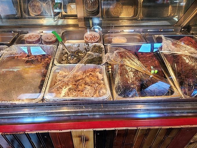 The meat display case&mdash;where barbecue dreams are born and difficult decisions must be made. Choose wisely, or just choose everything.