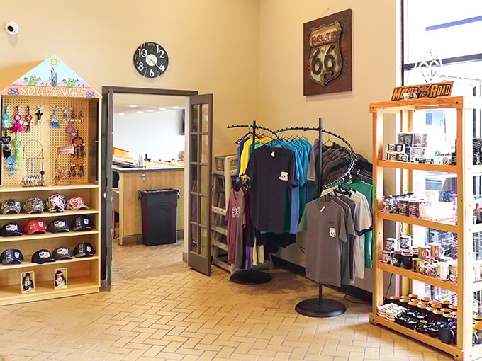 Route 66 memorabilia for sale – because sometimes you need a souvenir to remember that time you ate prime rib so good it changed your life.