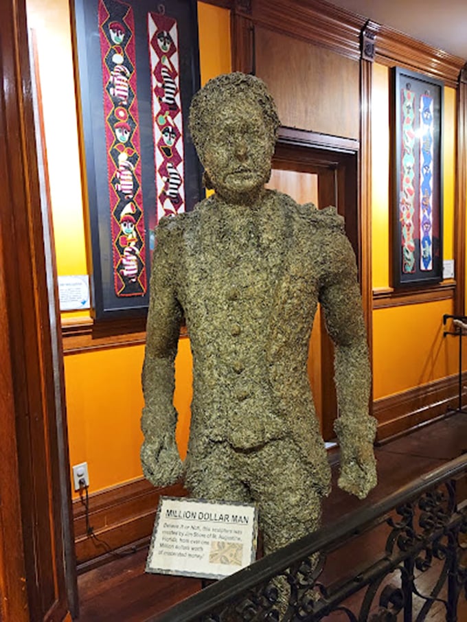 The Million Dollar Man stands frozen in time, a testament to wealth that literally gets under your skin.