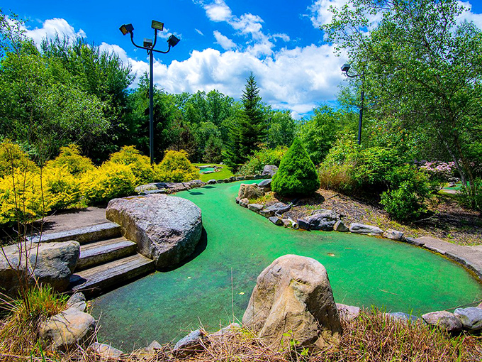 This whimsical mini-golf course adds family fun to the natural beauty surrounding White Haven's outdoor attractions.