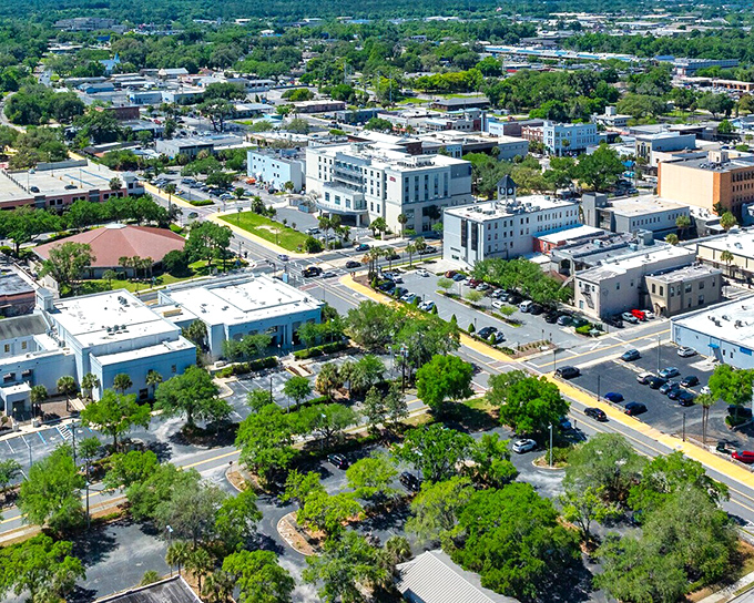 Historic buildings frame Ocala's downtown square, where brick streets and shaded benches invite you to slow down to a proper Southern pace.