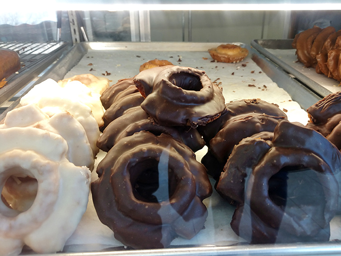 Chocolate-glazed old-fashioned donuts with their distinctive ridges&mdash;the corduroy pants of the donut world: classic, textured, and always satisfying.