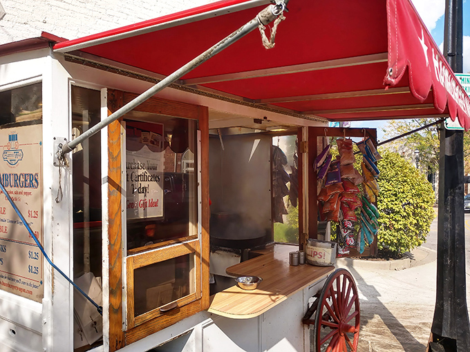 The wagon's compact kitchen is a masterclass in efficiency. Every inch of space dedicated to the art of the perfect slider.