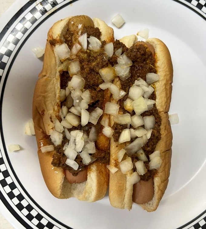 The original coney dog &ndash; where a humble hot dog meets meaty chili and diced onions in a marriage that's lasted longer than most Hollywood couples.