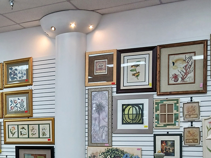 The wall of art offers everything from seascapes to abstracts&mdash;your chance to look cultured without the starving artist price tag.