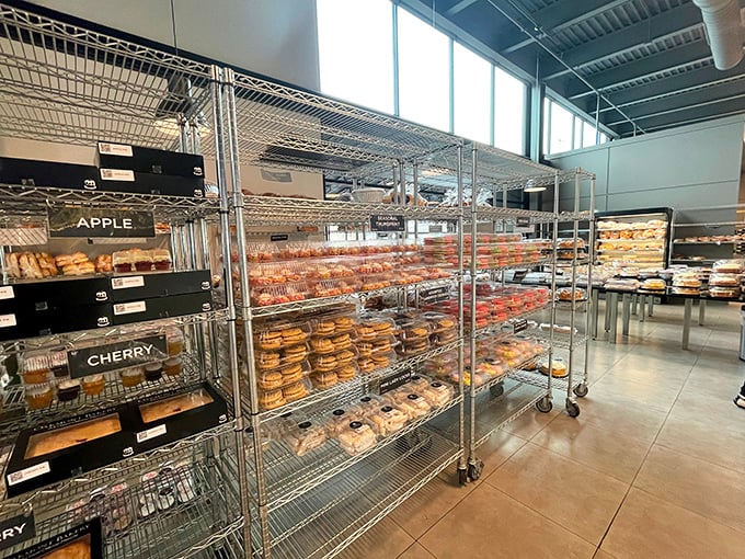 Pastry heaven has shelving units! The meticulous organization only makes the anticipation sweeter as you mentally catalog what you'll try on future visits.
