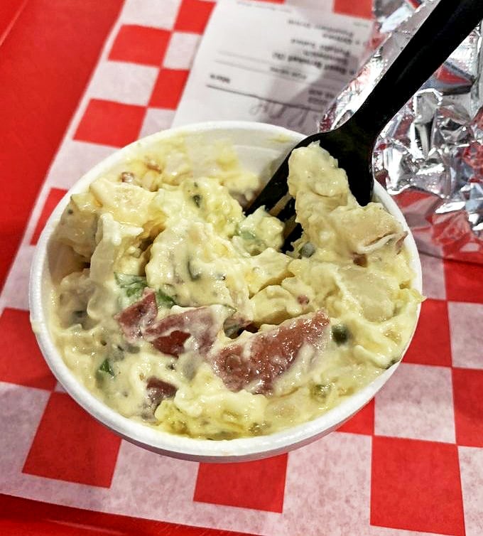 Potato salad with just enough mustard kick to make you wonder why you don't eat this every day.