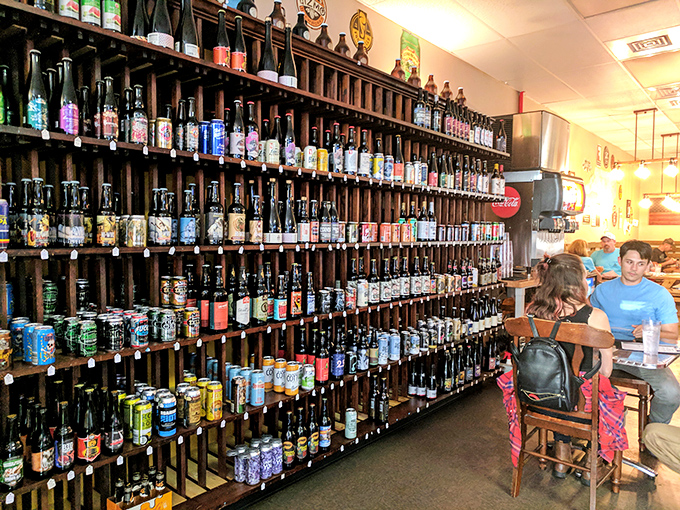 This isn't just a wall of beverages&mdash;it's a library of liquid possibilities waiting to be paired with your barbecue adventure.