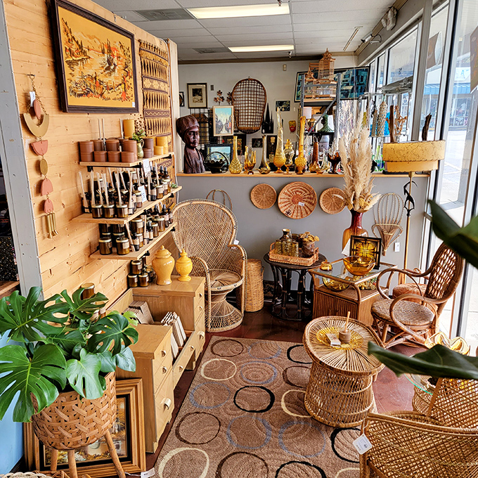 Rattan paradise that whispers, "Your home could feel like a perpetual vacation if you'd just commit to the tropical lifestyle."