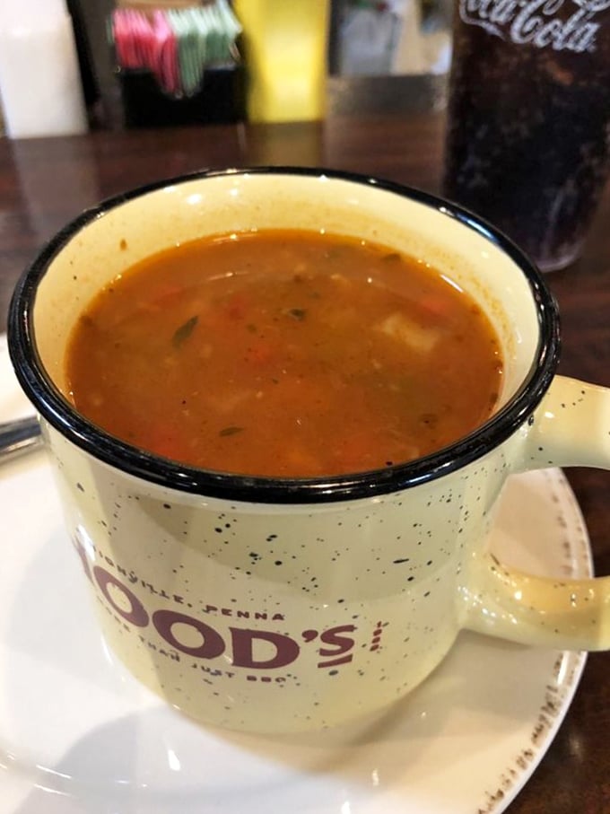 This isn't just soup; it's liquid comfort in a speckled mug. The kind of roasted veggie goodness that makes you wonder if vegetables were always this delicious.