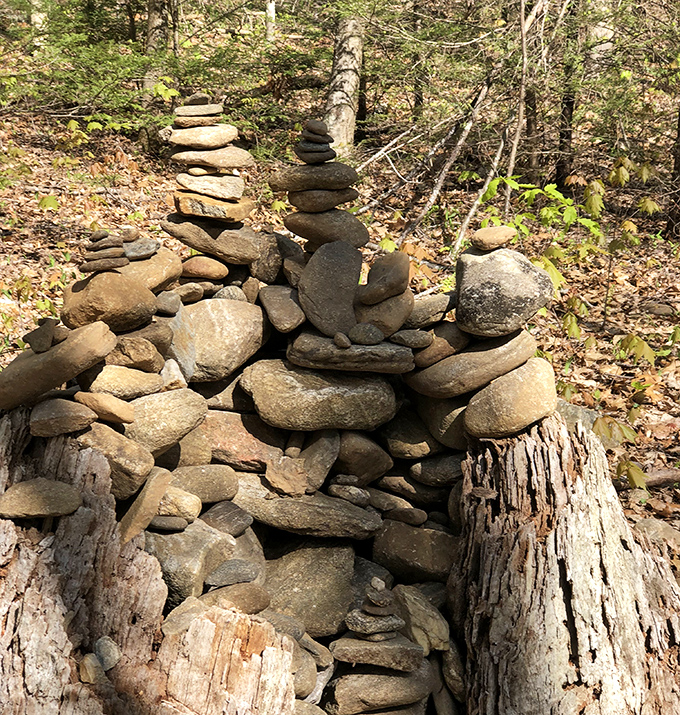 Hikers stack stones in these trail cairns like nature's version of leaving a five-star review&mdash;"Highly recommend this path!"