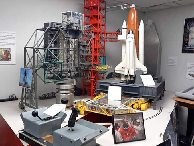 Honey, I shrunk the launch pad! This meticulously crafted model shows the complex choreography required to send humans beyond our atmosphere.