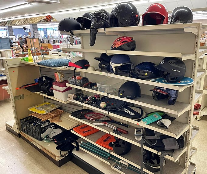 A sports equipment section that proves South Carolinians have tried every recreational activity known to mankind, at least once.