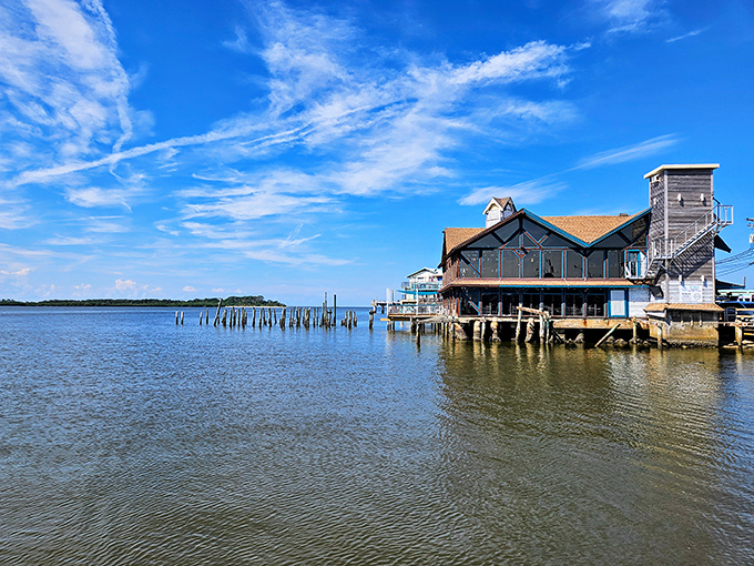 Waterfront dining where the architecture is as weathered and wonderful as the fishermen's tales.