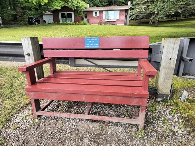This humble red bench might just offer the best seat in Michigan's natural theater&mdash;no tickets required.