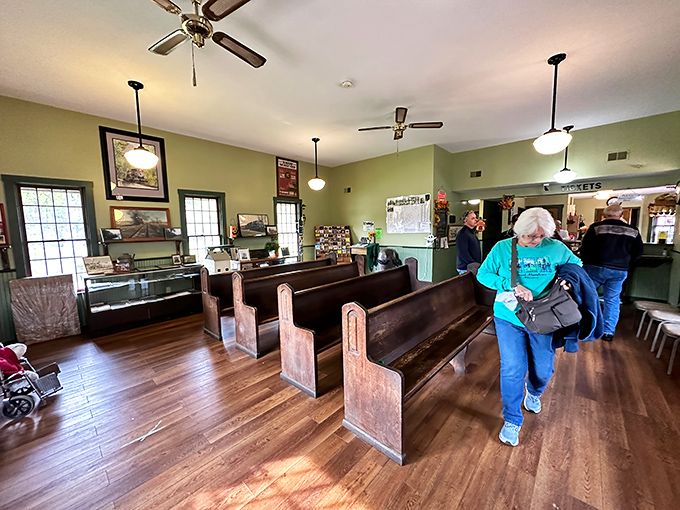 The waiting area's wooden benches have supported generations of excited travelers, their worn patina telling stories that no digital display ever could.
