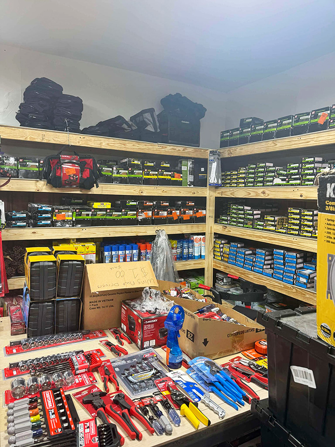 Hardware heaven for the handy shopper&mdash;where socket sets and screwdrivers await their next project. Bob Vila would need a bigger toolbox.