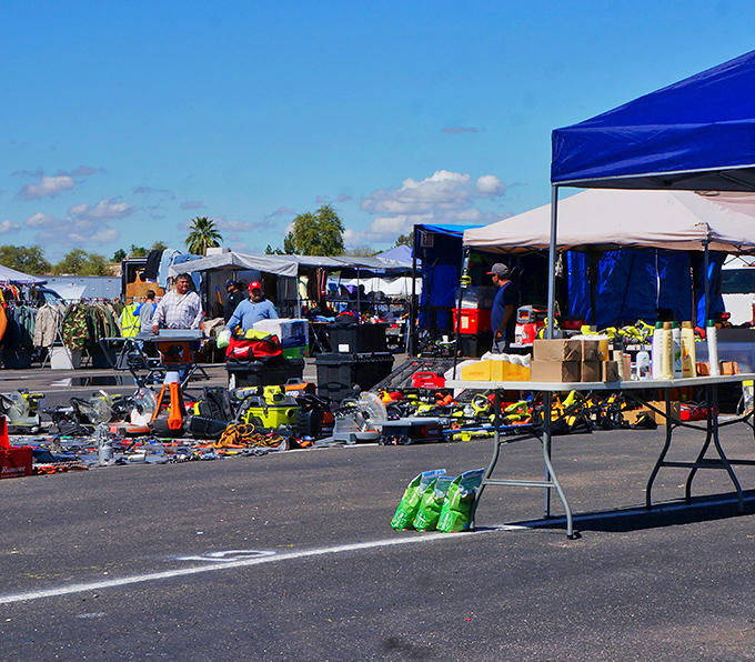 Tool time in the desert! From power drills to mysterious gadgets, this is where DIY dreams begin and wallets surrender.