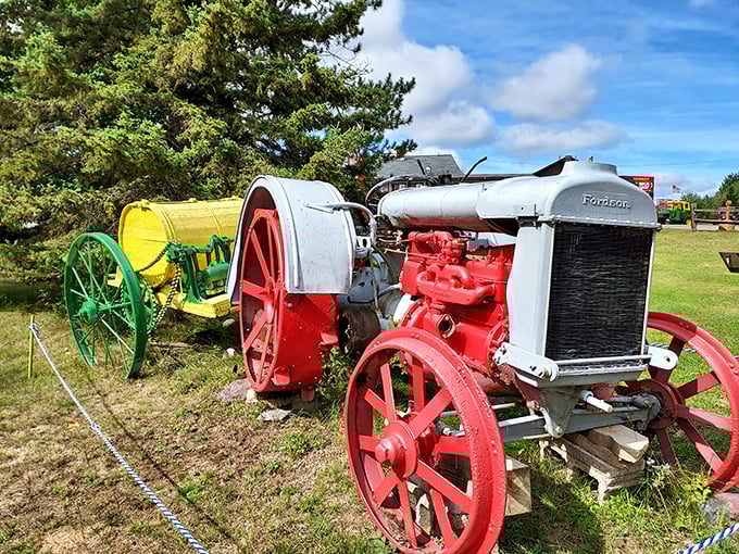 This vintage Fordson tractor reminds us of a time when equipment was built to outlast civilizations and painted cheerfully red.