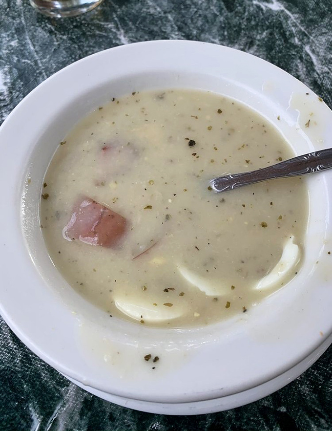 Ah, Polish white borscht&mdash;where comfort meets tradition in a creamy, smoky pool of goodness. Like a warm hug from a babcia you never knew.